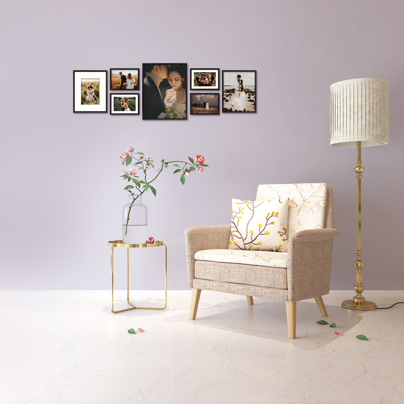 Three Posts™ Luray 7 Piece Matte Metal Gallery Picture Frame with Real Glass Set & Reviews | Wayfair